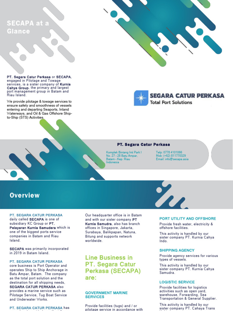 Company Profile SECAPA | PDF | Port | Maritime Pilot