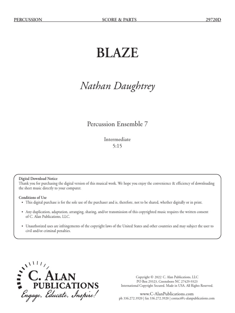 Blaze | PDF | Orchestras | Musical Compositions