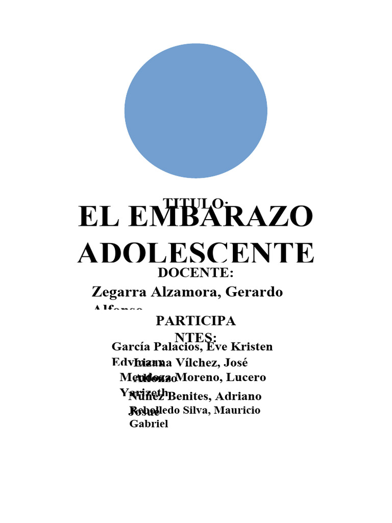 Embarazo Adolescente | Descargar gratis PDF | El embarazo | Adolescencia