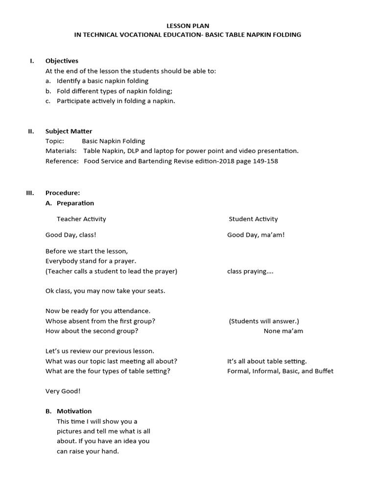 Lesson Plan | PDF | Cognition