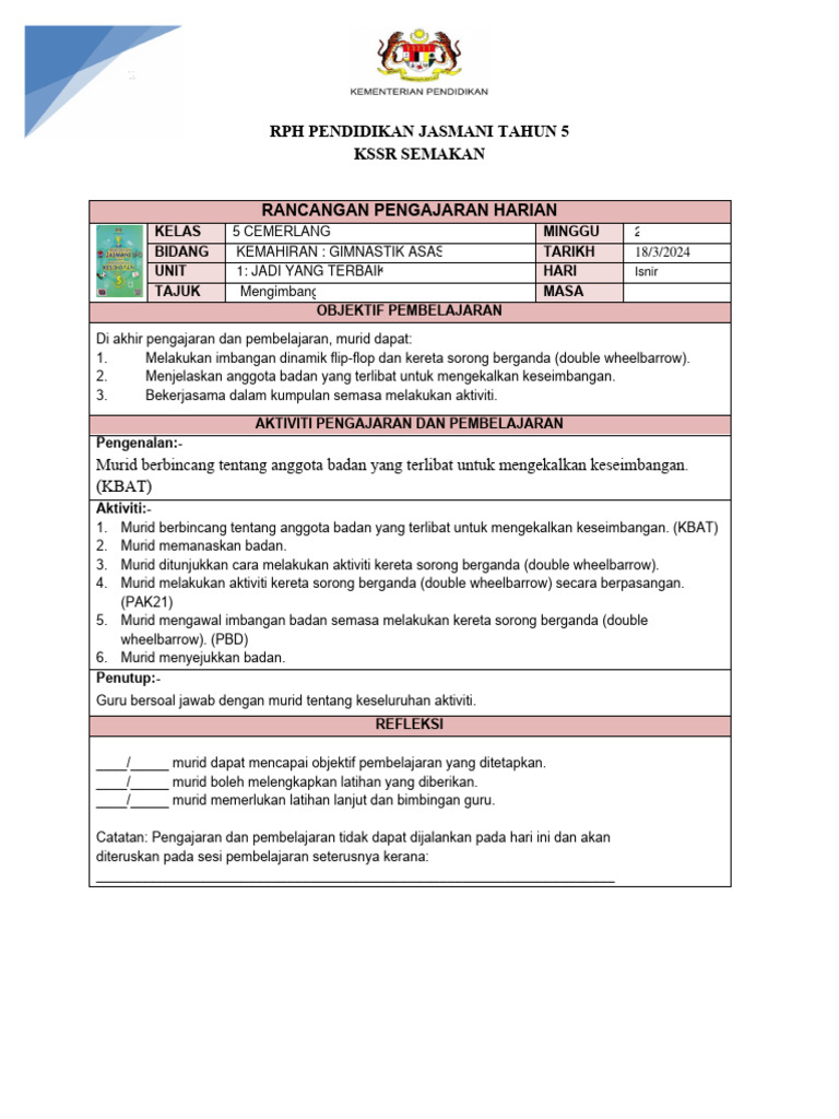 RPH PJ THN 5 v3 (m2) | PDF