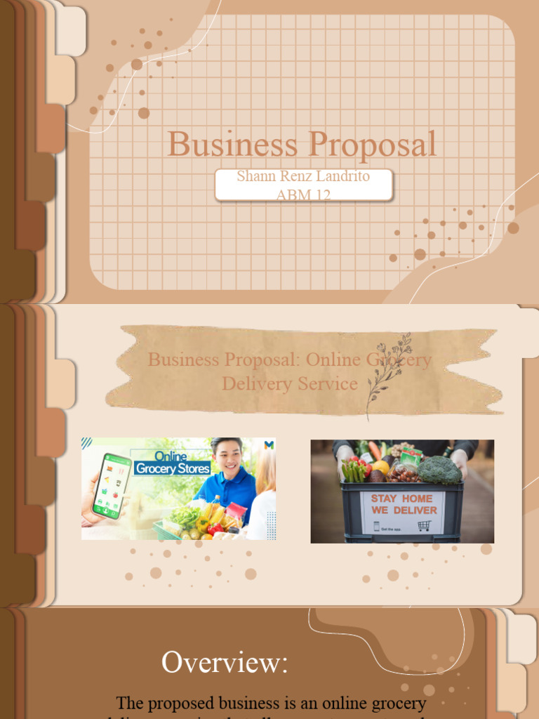 Online Grocery Delivery Proposal | PDF | Grocery Store | Customer