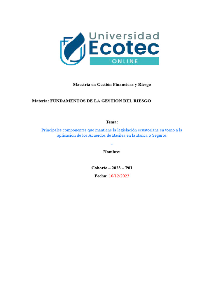 Actividad 2 | PDF | Basilea Ii | Basilea Iii