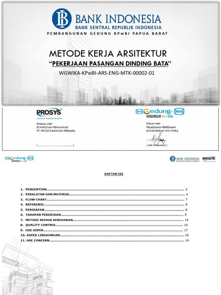 PASANGAN DINDING BATA (WGWIKA-KPwBI-ARS-ENG-MTK-00002-01) | PDF