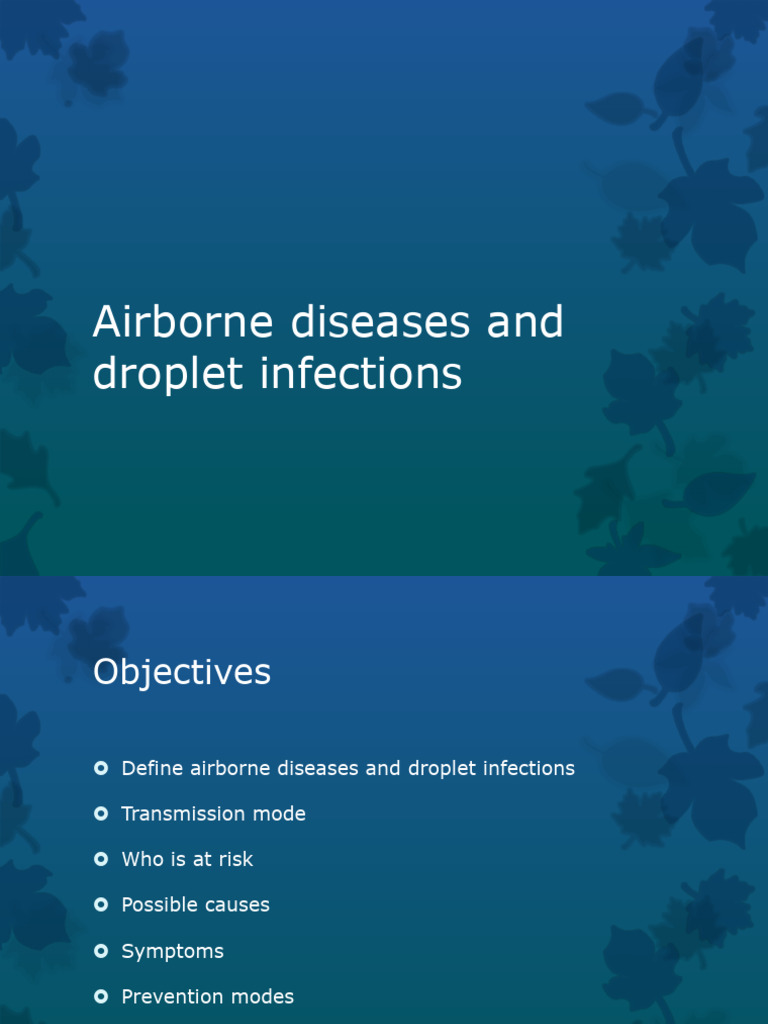 Lec 4-Airborne Diseases and Droplet Infections | PDF | Measles | Infection