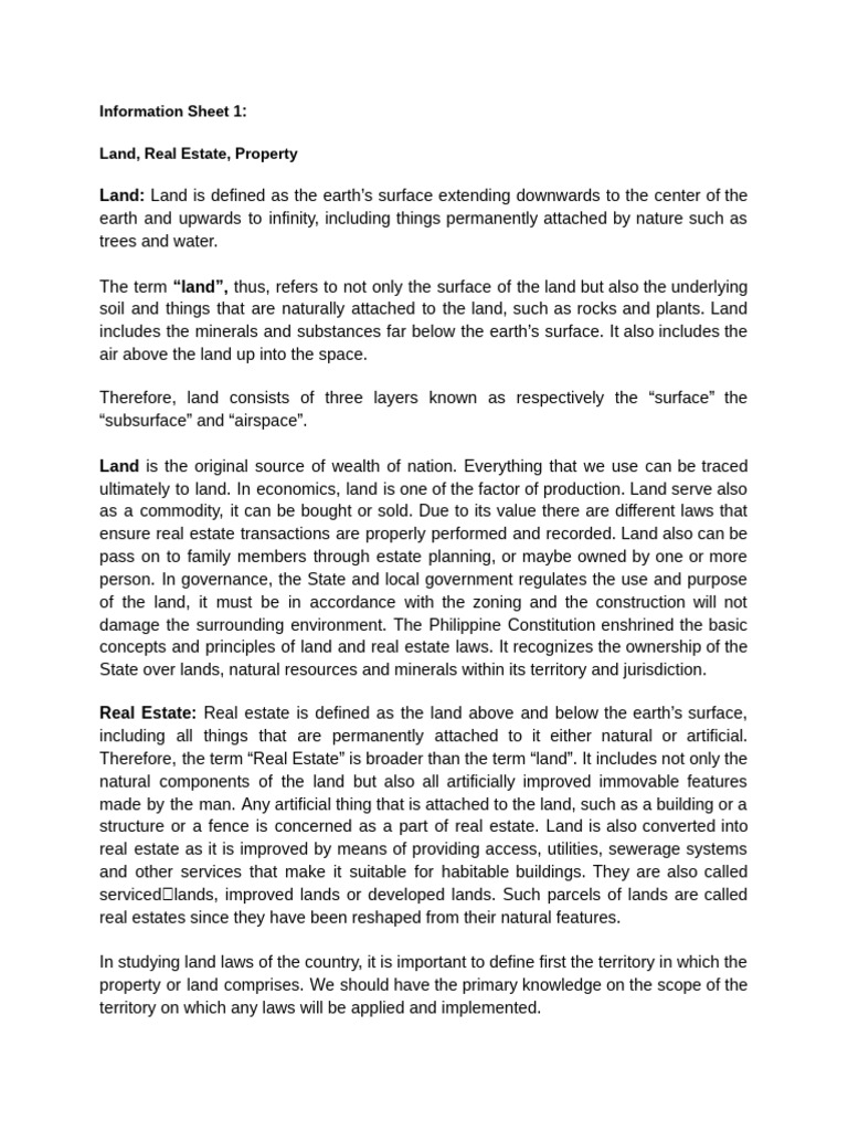 Philippine Real Estate Basics | PDF | Concurrent Estate | Leasehold Estate