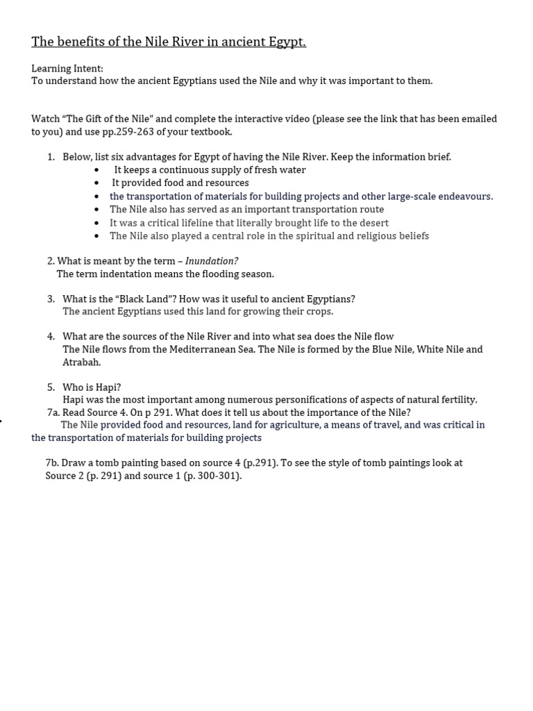 Importance of the Nile in Ancient Egypt | PDF | Social Science | History