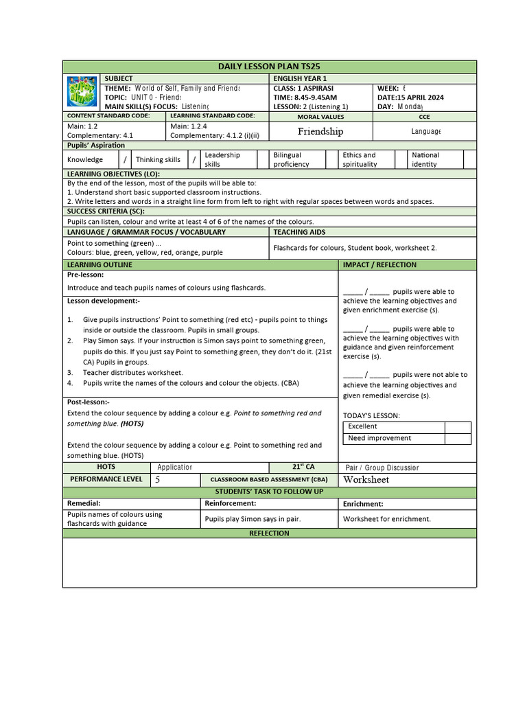 M6 Year 1 | PDF | Lesson Plan | Teachers