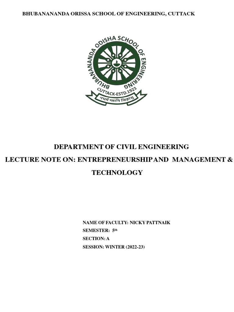 Emst Notes (NP) | PDF | Entrepreneurship | Innovation