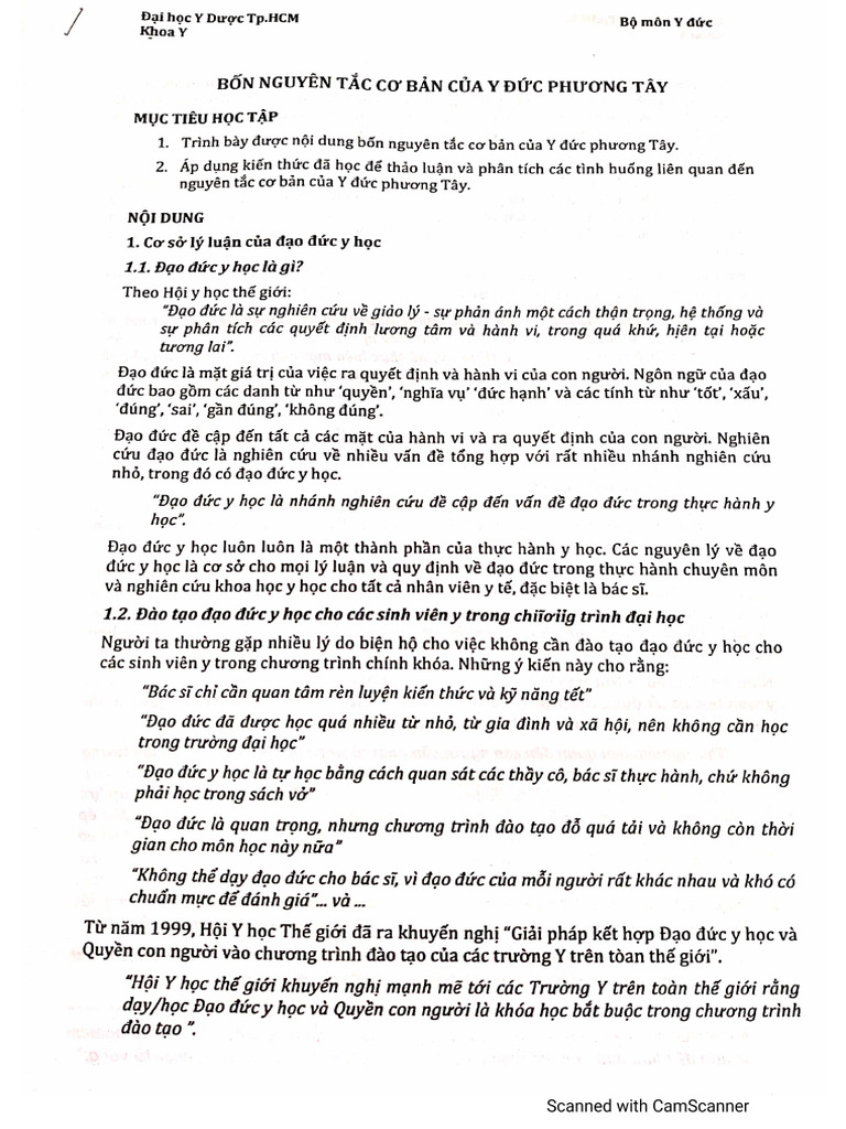 3 - 4 nguyên tắc của y đức phương Tây (text) | PDF
