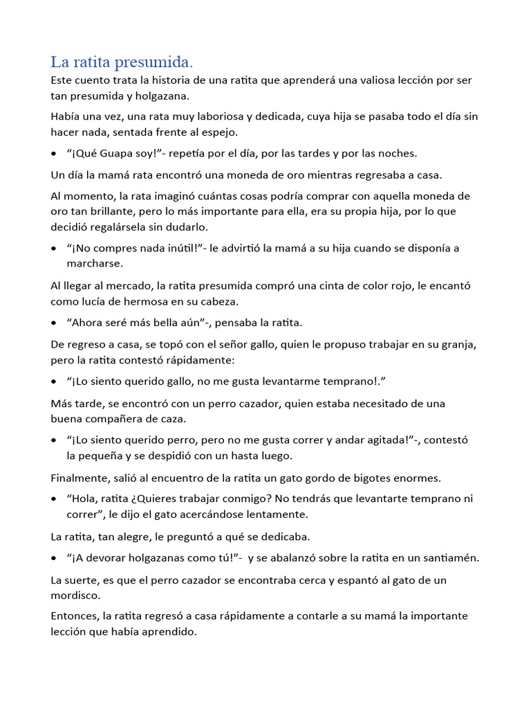 La Ratita Presumida | PDF