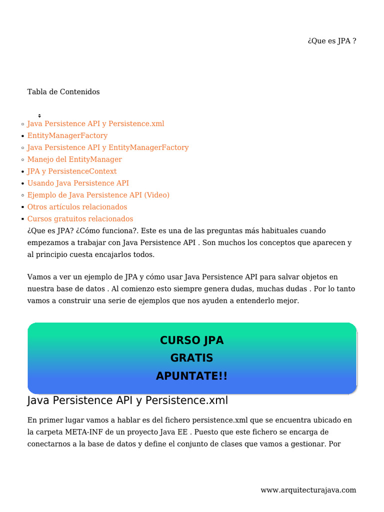 Guía Completa de JPA y EntityManager | PDF | Java (lenguaje de ...