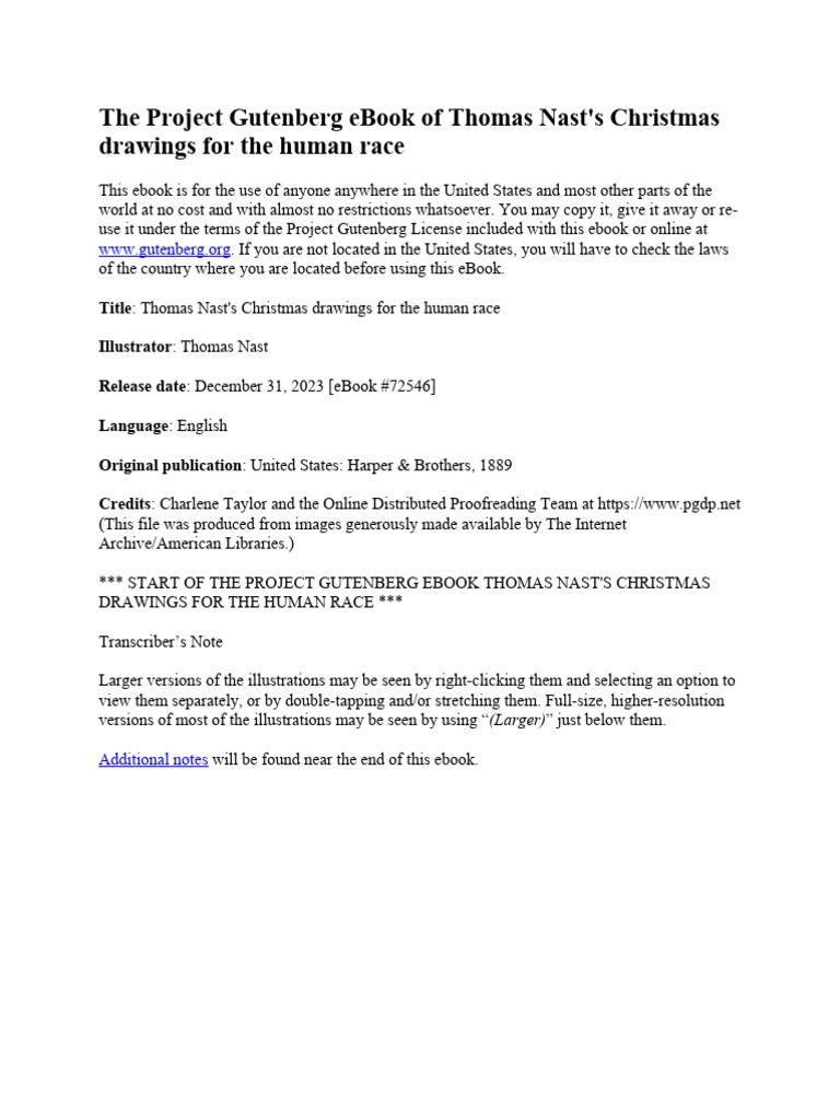 Thomas Nast Christmas drawings for the human race | PDF | Project ...