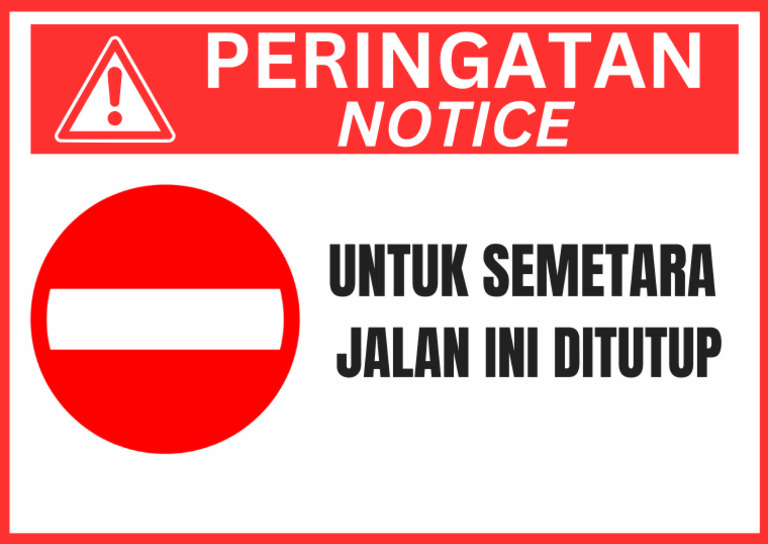 SIGN JALAN DI TUTUP | PDF