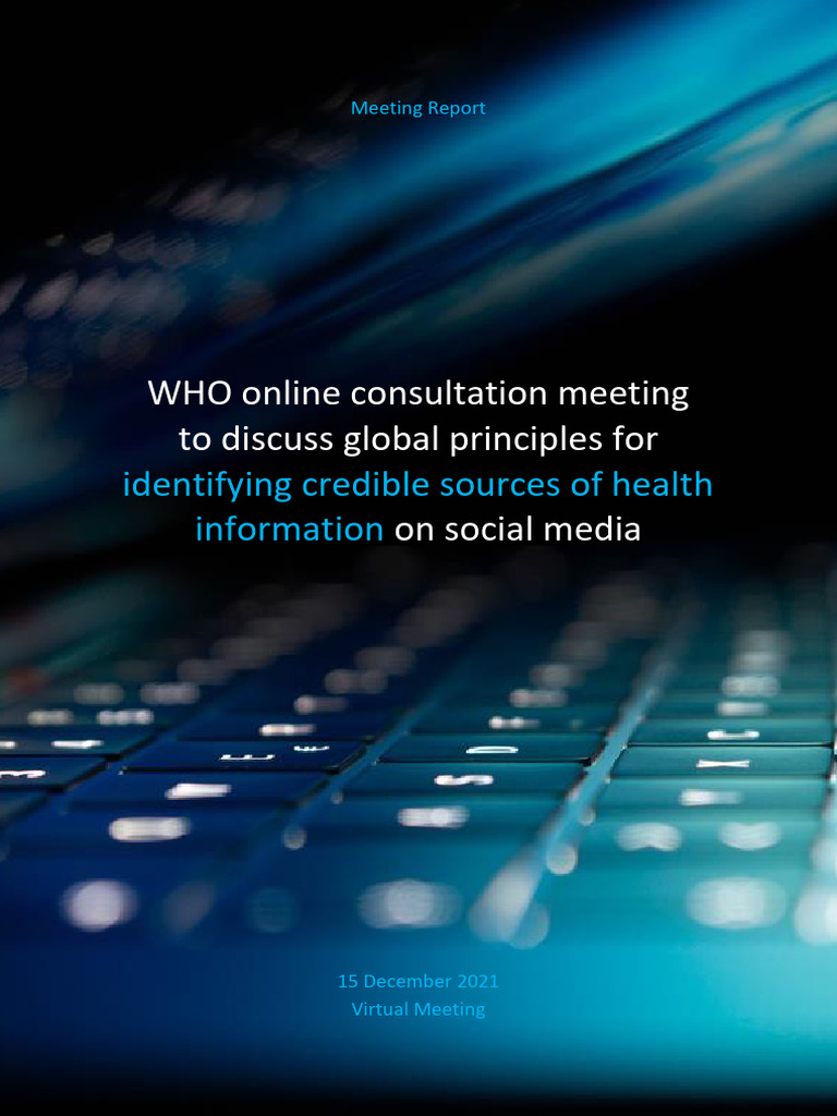 Final Global Principles For Identifying Credible Sources Of Health Information On Social Media