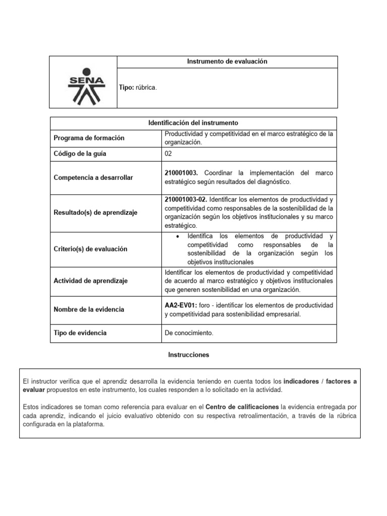 Ie Aa2-Ev01 | PDF | Evaluación | Rúbrica (Académica)