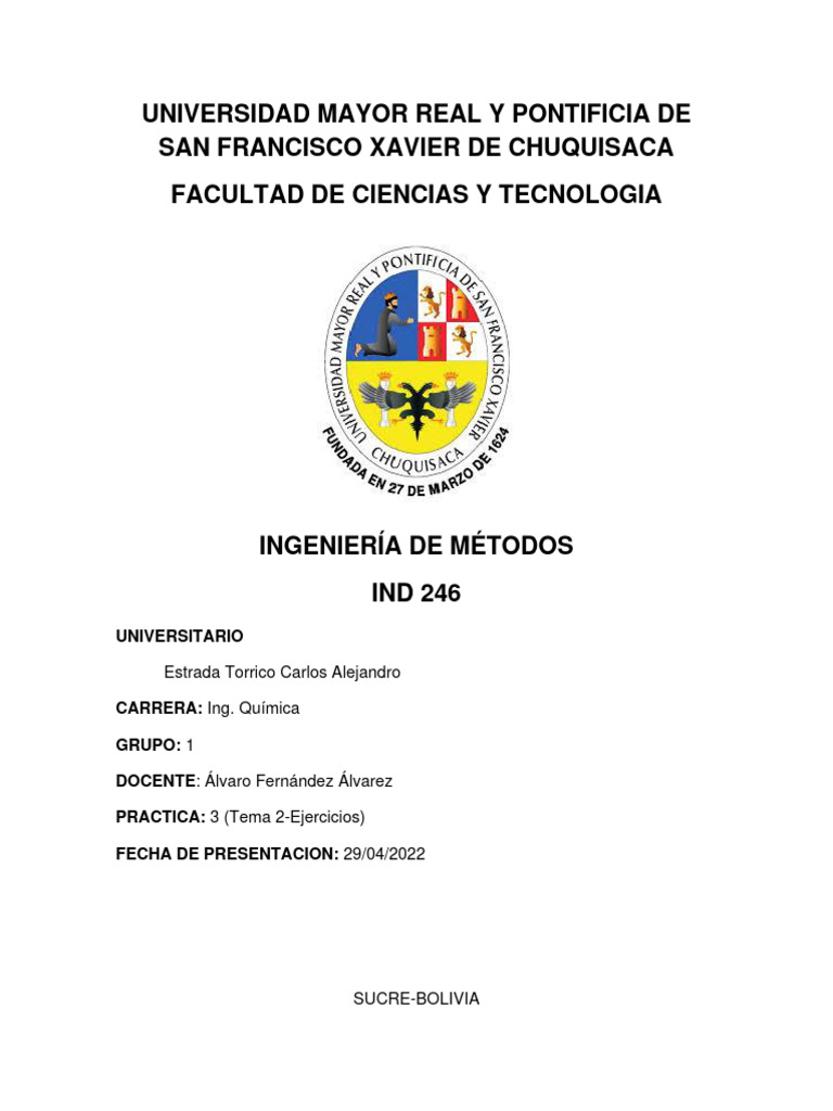 TAREA 3 IND246 Estrada Torrico Carlos Alejandro ING QUIMICA | PDF