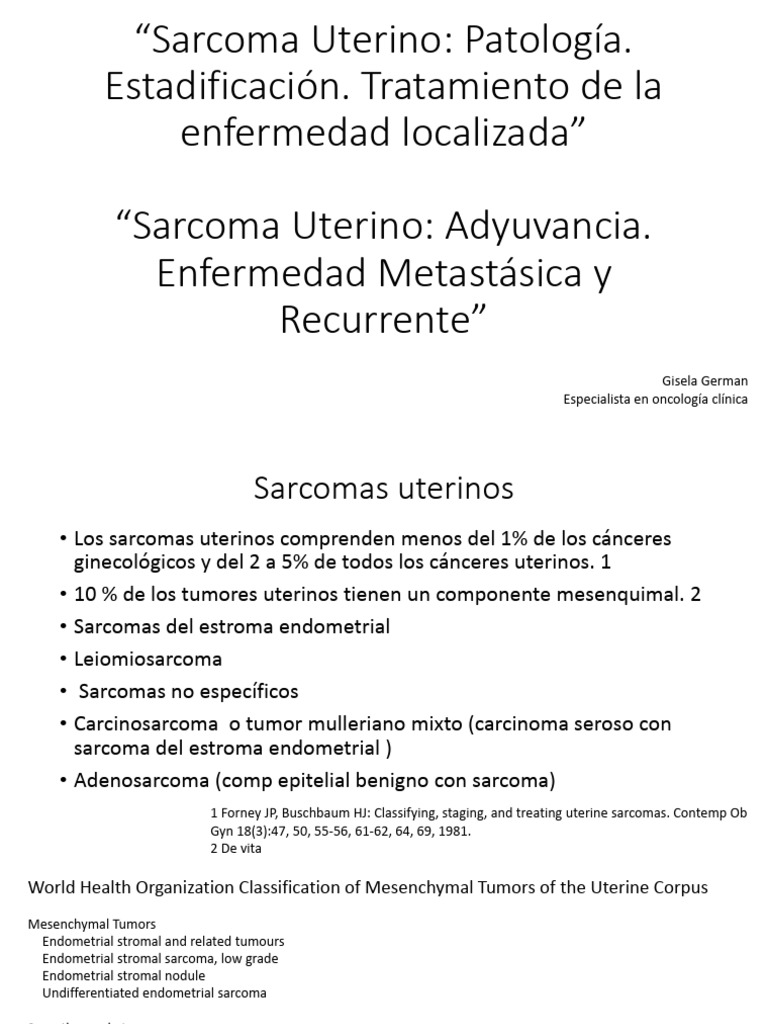 Sarcoma Uterino | PDF | Sarcoma | Medicina