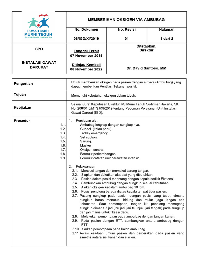 06 - Memberikan Oksigen Via Ambubag | PDF