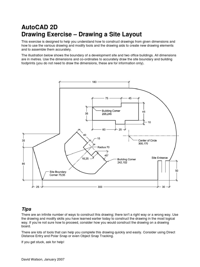 Autocad 2d Drawing Exercise Pdf