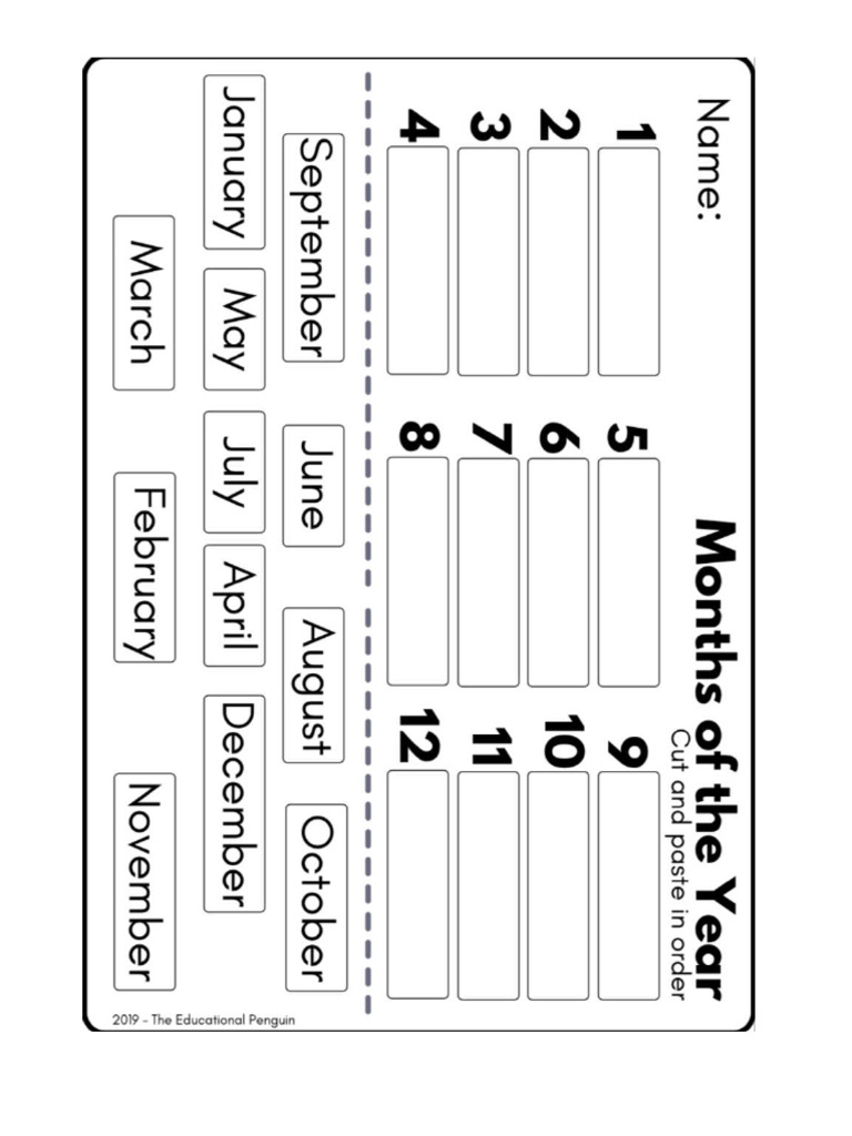 Months Cut and Paste | PDF