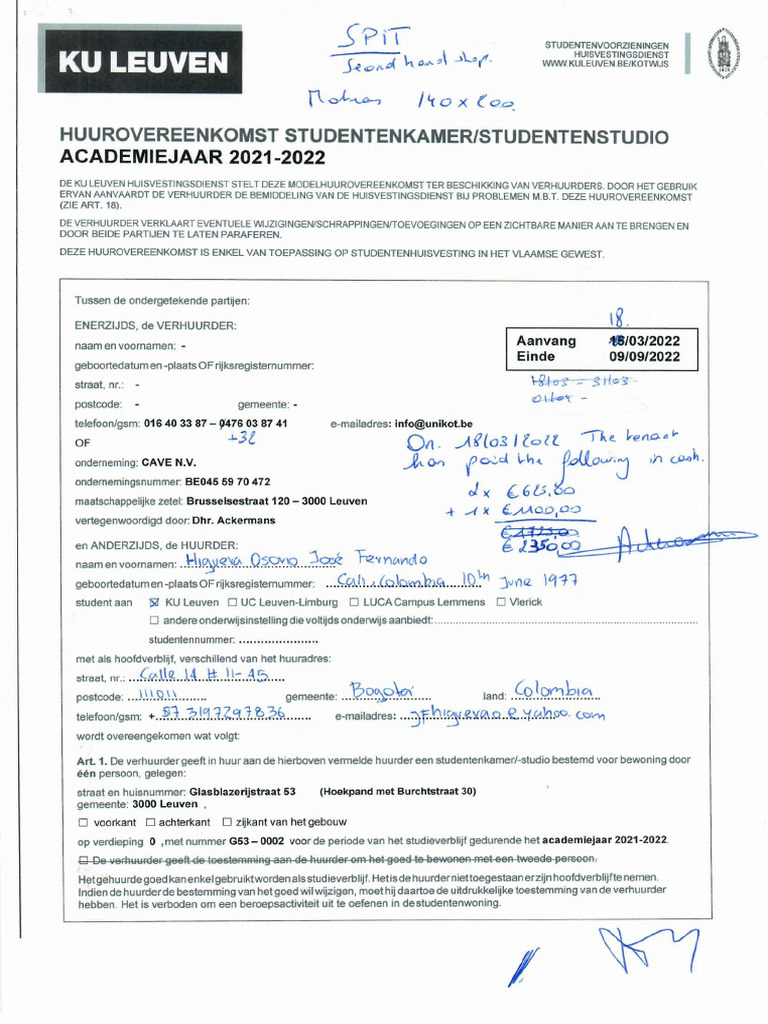 Huur Contract en | PDF