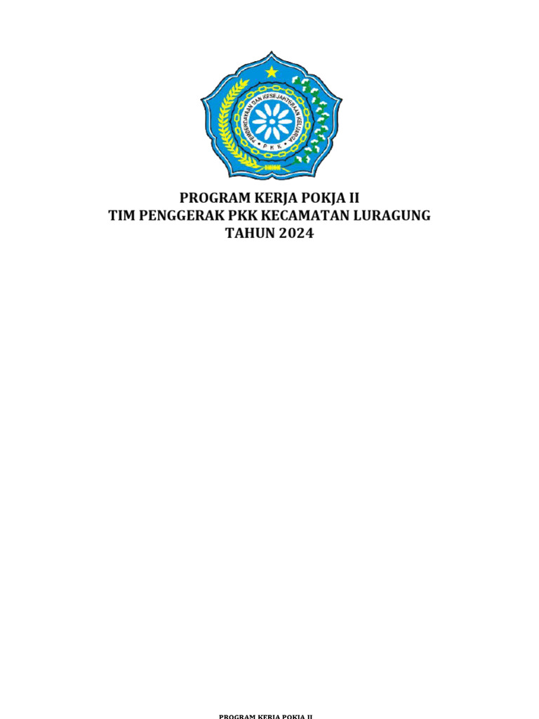 Program Kerja Pokja II 2024 | PDF