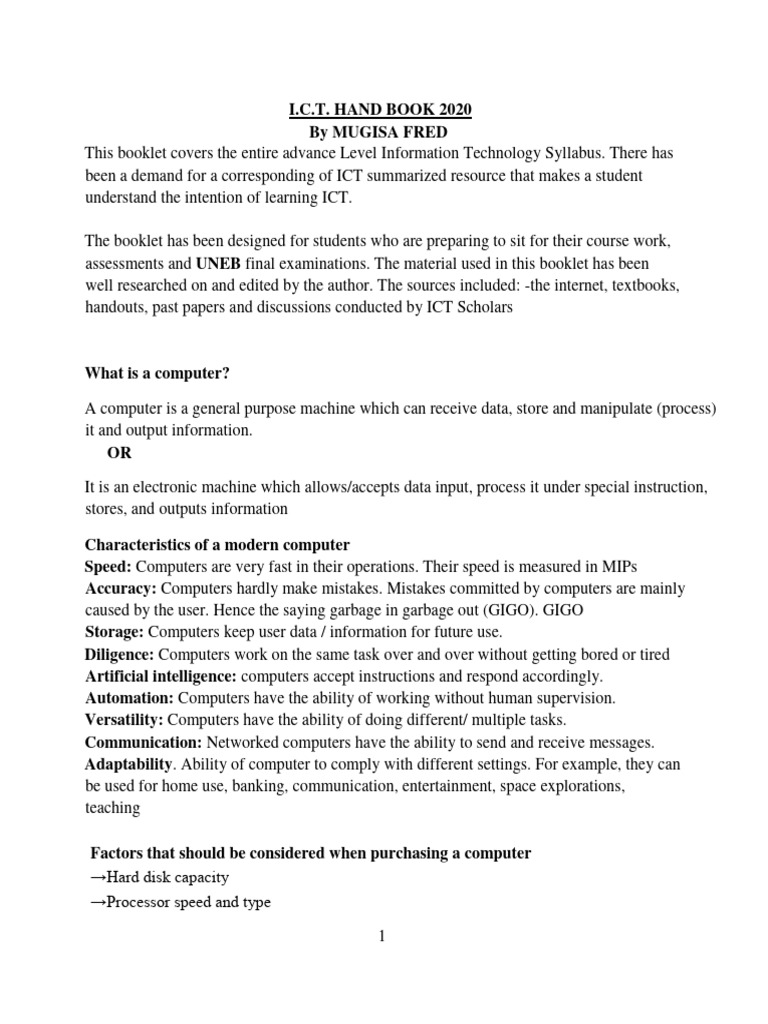 Ict Notes A Level by Fred | PDF | Computer File | Personal Digital ...
