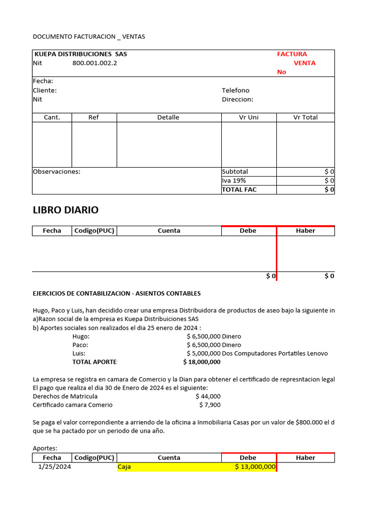 Taller Entregable 1_asientos Contables_grupo B_abr 3 a 15 (1) | Descargar gratis PDF | Business ...