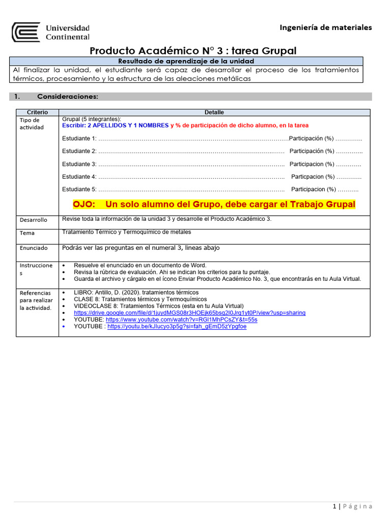 PA3 TAREA 2024-10B - Grupal - PREGUNTAS - AV | PDF | Materiales | Rieles