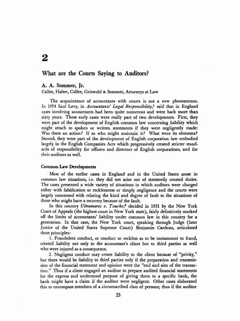 Auditor Liability in Court Cases | PDF | Sec Rule 10b 5 | Audit