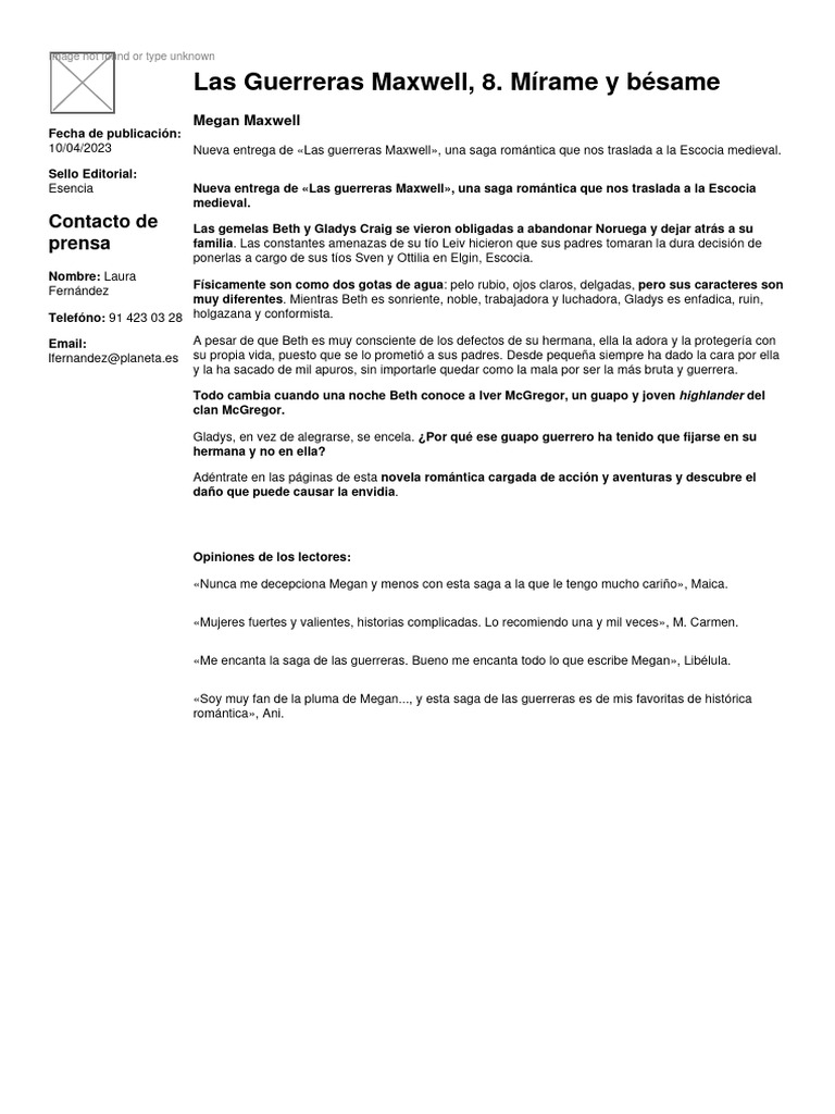 Las Guerreras Maxwell 8 Mirame y Besame | PDF