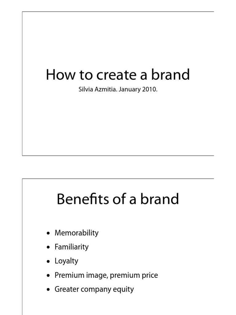 How To Create A Brand | PDF