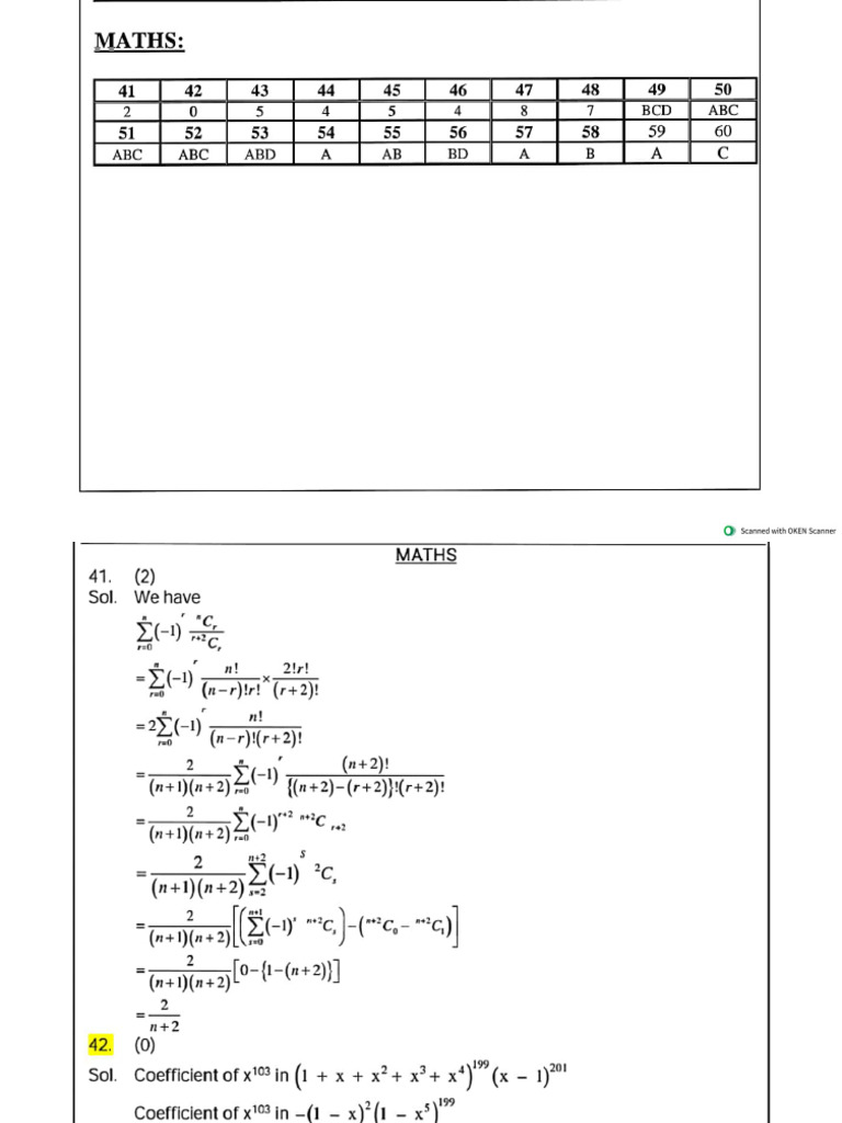 binomial theorem key&solutions | PDF