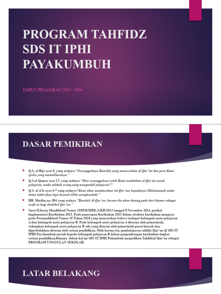 Program Tahfidz | PDF