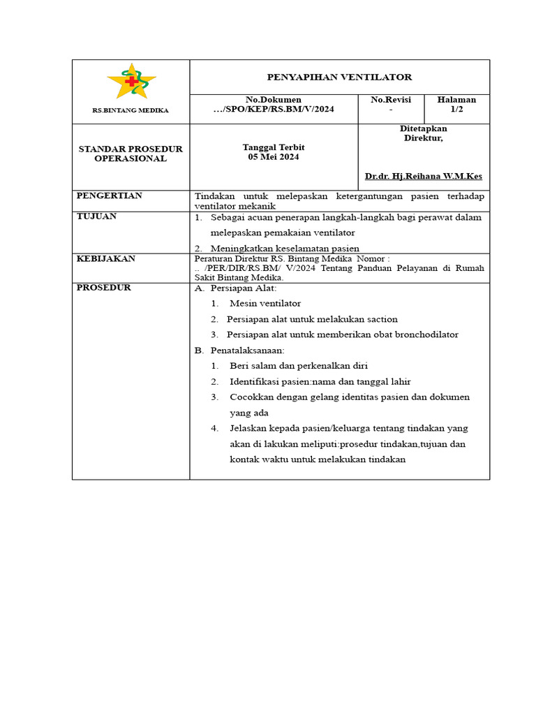 Spo Penyapihan Ventilator | PDF