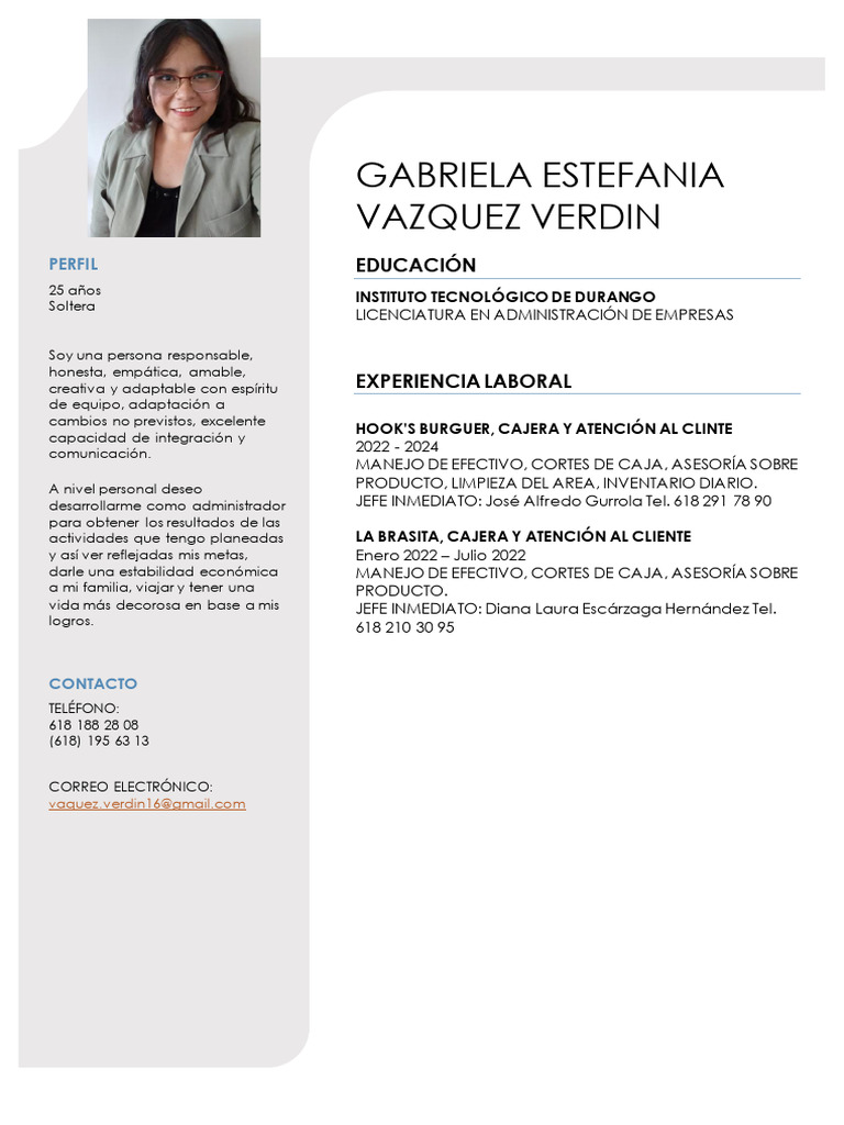Curriculum GABRIELA VAZQUEZ | PDF | Crecimiento personal y profesional ...