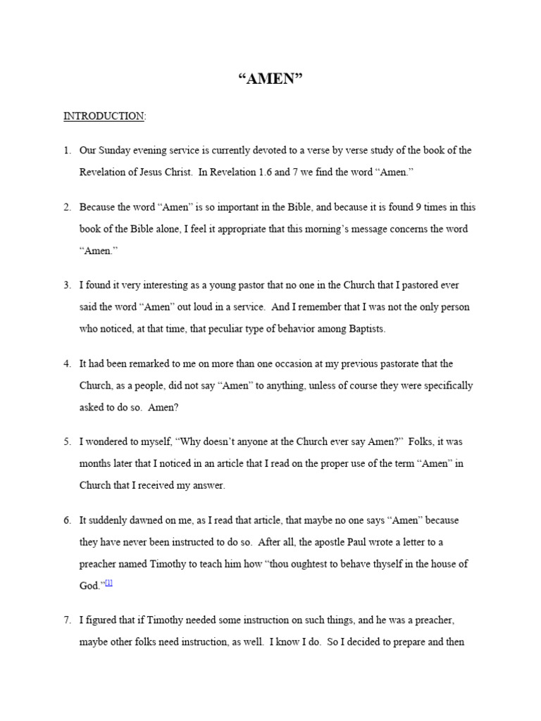 AMEN | PDF | Amen | Sermon