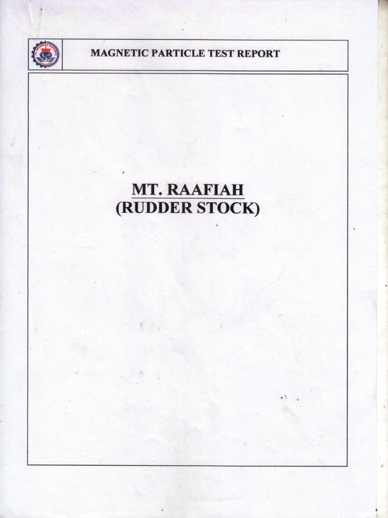 Mt. Rafiah Scan. Mpi Rudder Stock | PDF