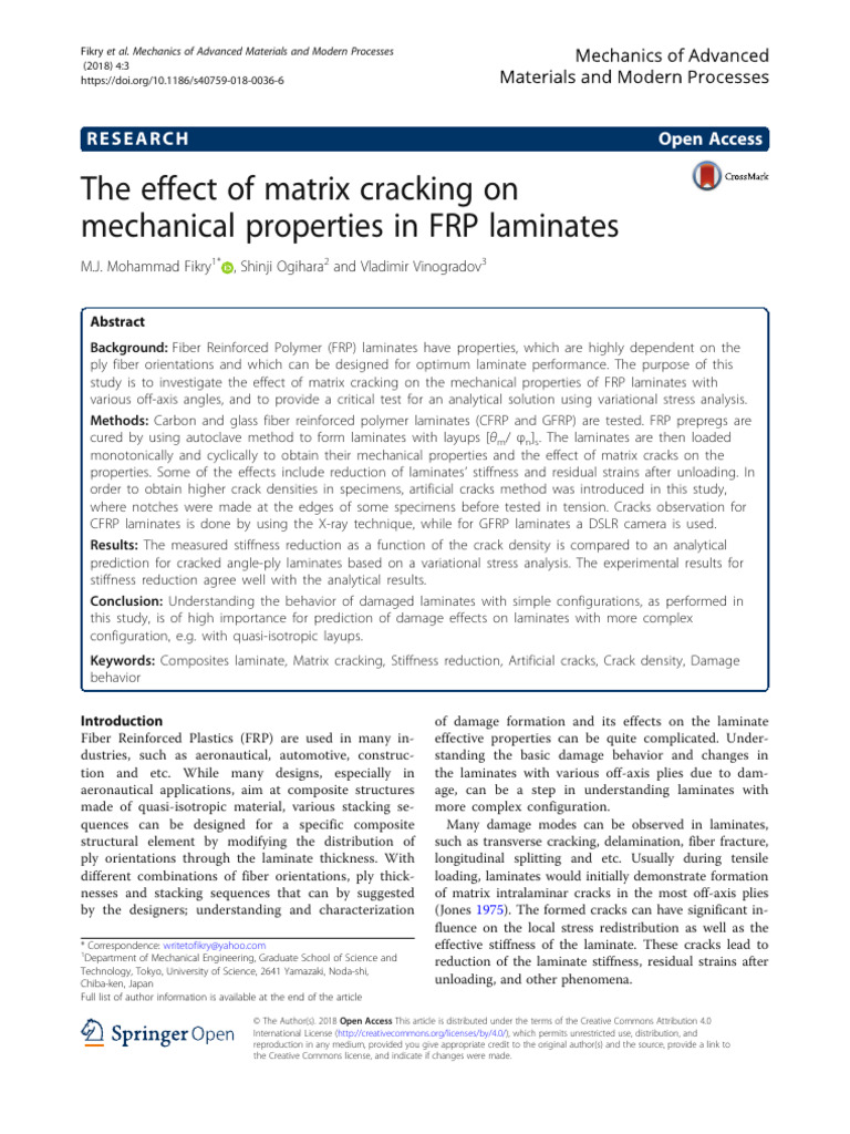 2018 - The Effect of Matrix Cracking On Mechanical Properties in FRP ...