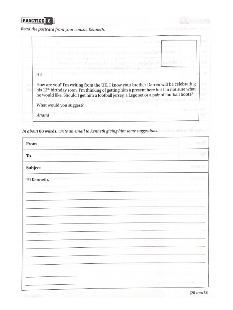 Practice 1 Short Communicative Message Form 1 2023 | PDF