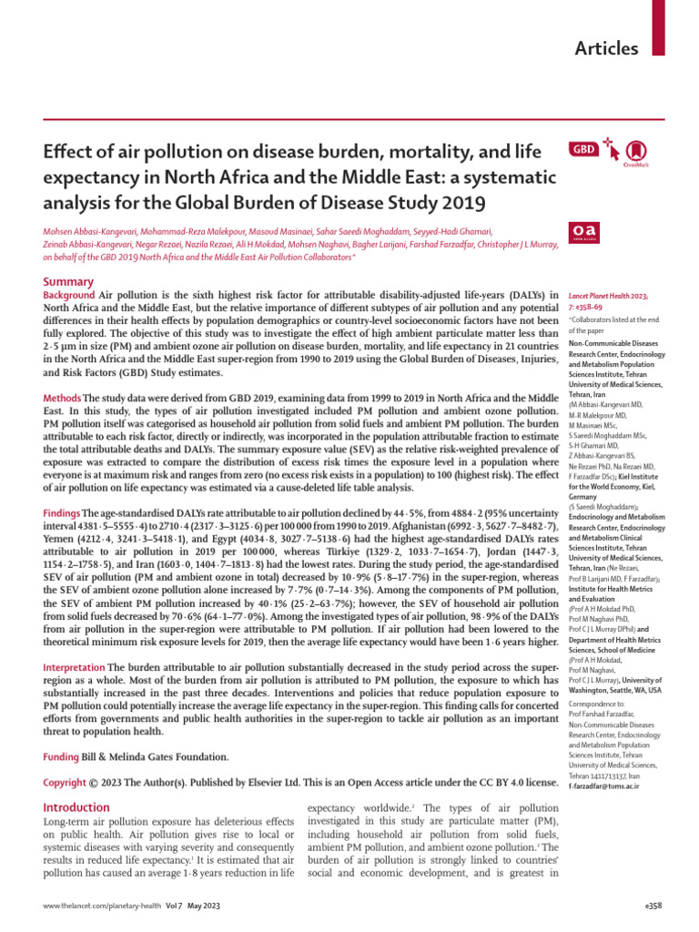 Articles: Background | PDF | Air Pollution | Particulates