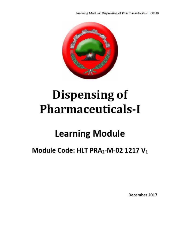 PRA-Learning Module - Dispensing I | PDF | Personal Protective ...