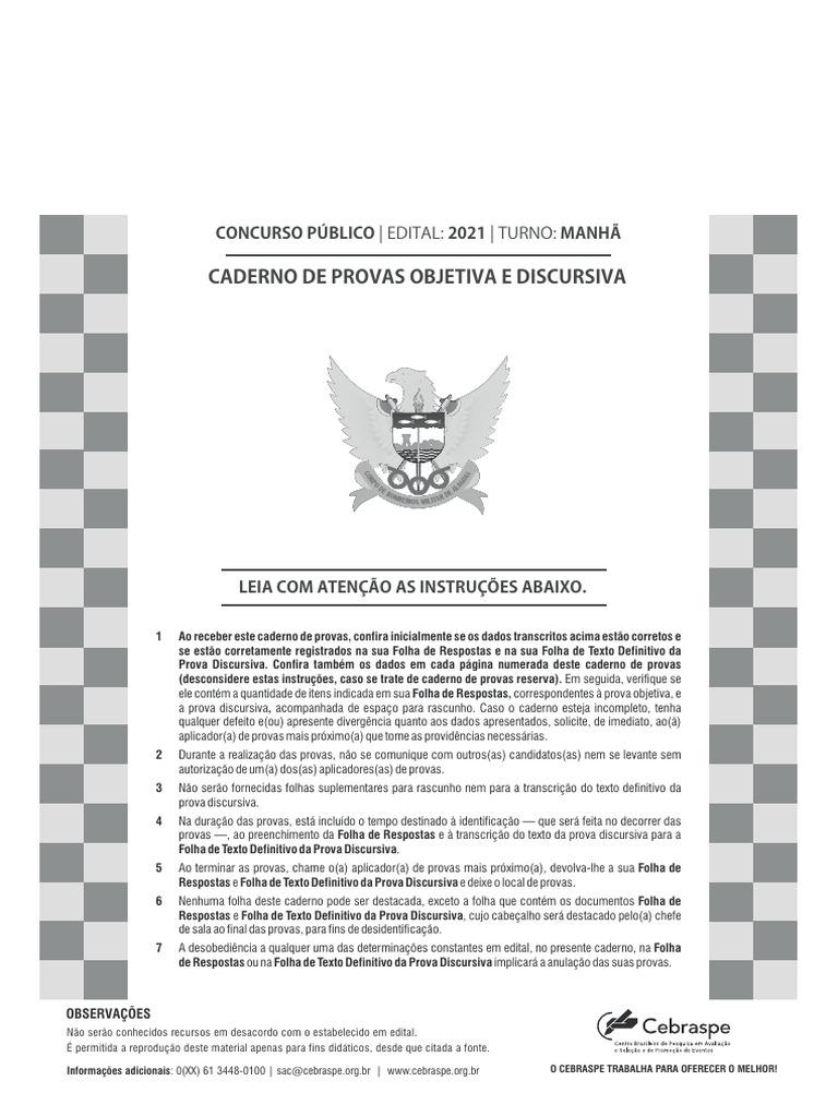 Cespe Cebraspe 2021 CBM Al Aspirante Do Corpo de Bombeiros Prova | PDF | Faixa de Gaza | Brasil