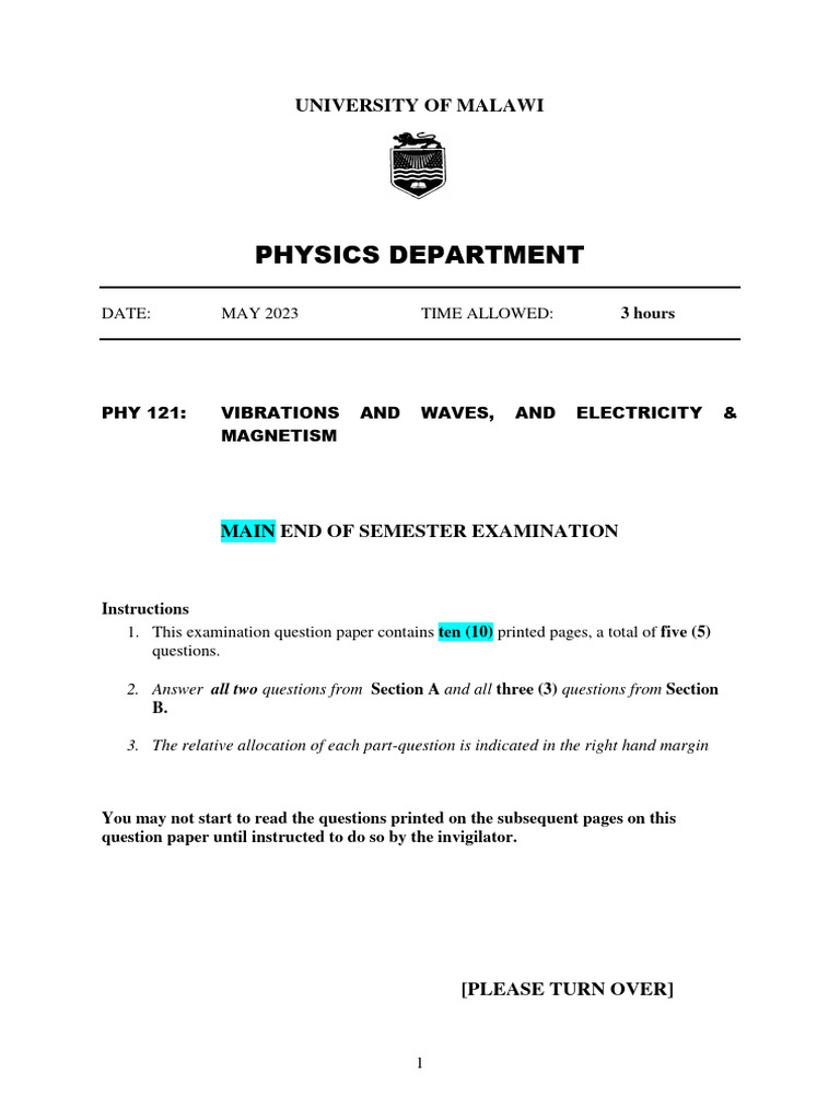 Phy Tutorial1 | Download Free PDF | Waves | Wavelength