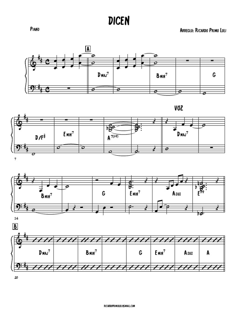 Dicen (Score) - Piano | PDF