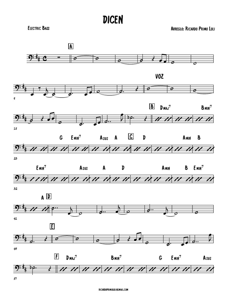 Dicen (Score) - Electric Bass | PDF