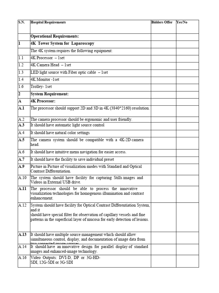 4k Tower Specification System | PDF | Camera | Light Emitting Diode
