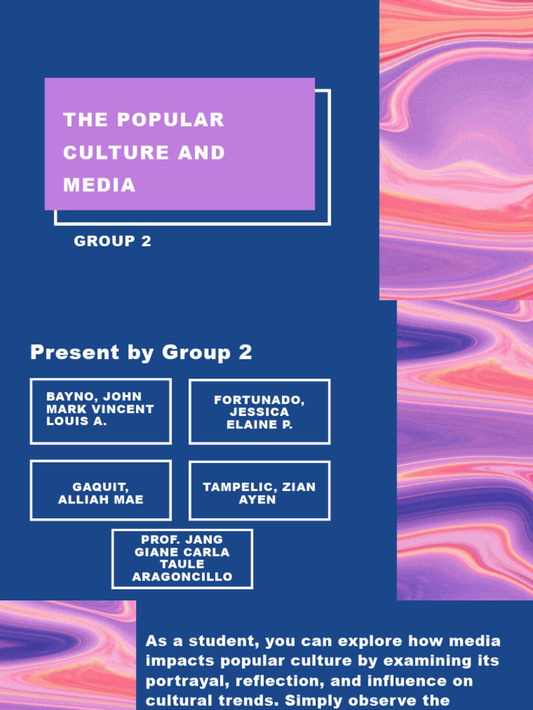 The Popular Culture and Media | PDF | Mass Media | Social Media