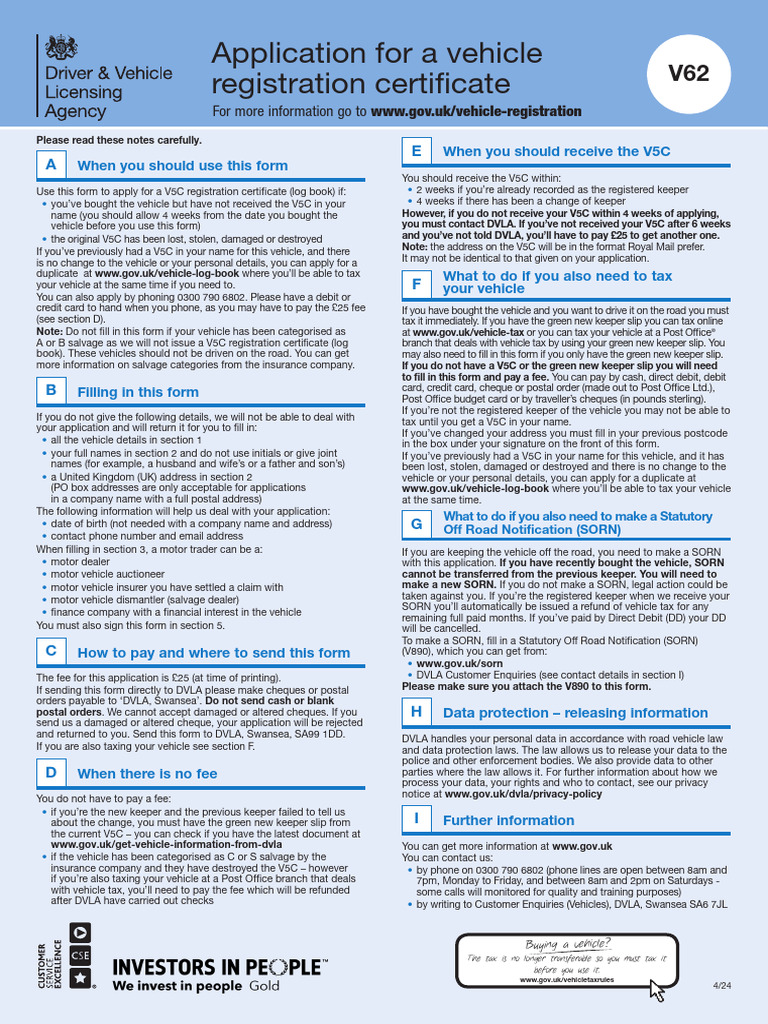 v62 Application For A Registration Certificate | PDF | Cheque | Debit Card